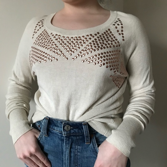 Mossimo Supply Co. | Sweaters | Rose Gold Stud Triangle Pattern Sweater ...